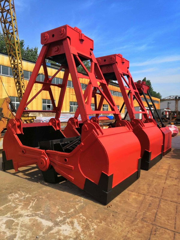 Q235B Steel Four Rope Mechanical Grab Bucket For Crane 0.5-10 m³ Volume